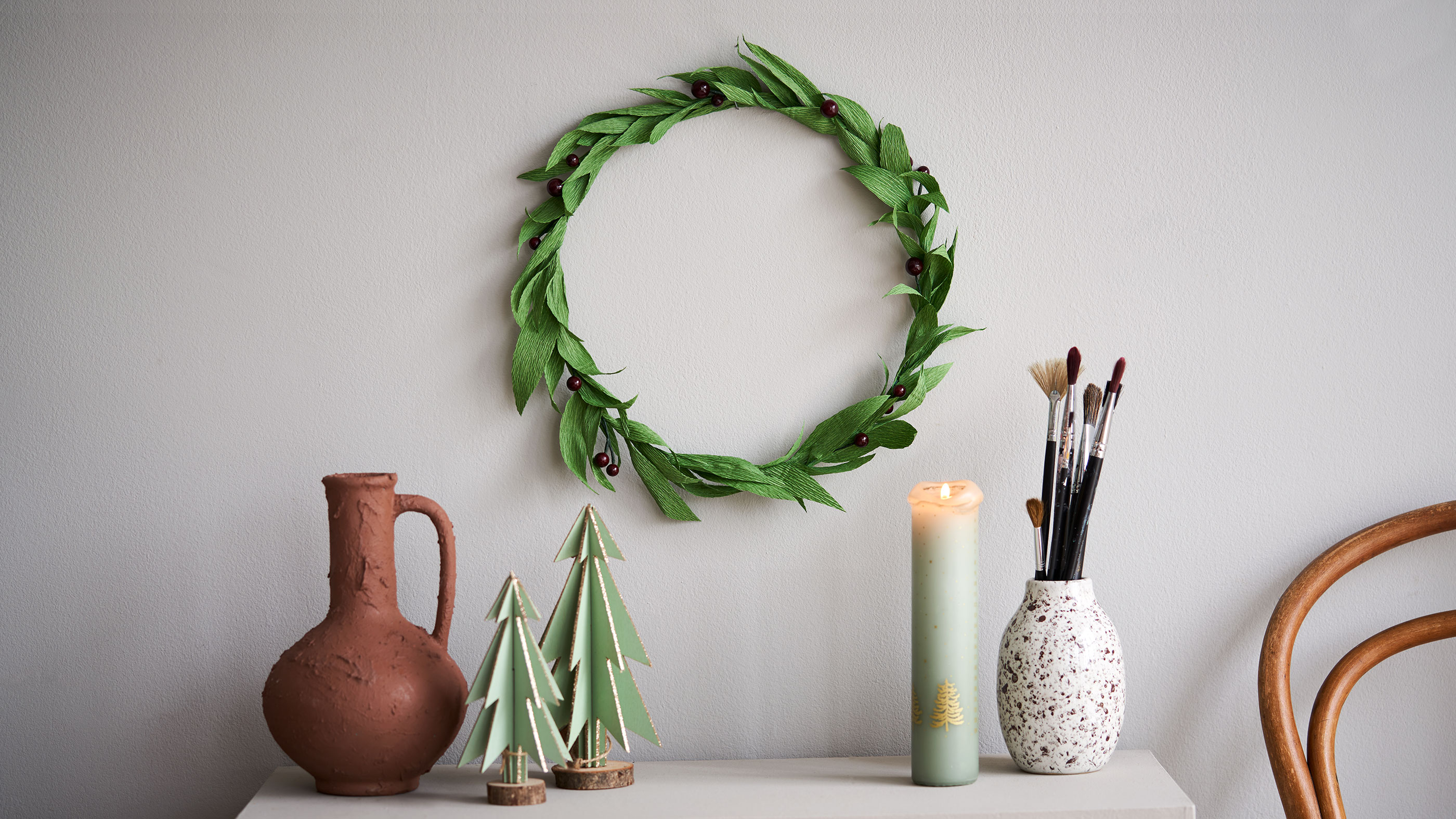 Julekrans af crepepapir | DIY-projekter | Søstrene Grene