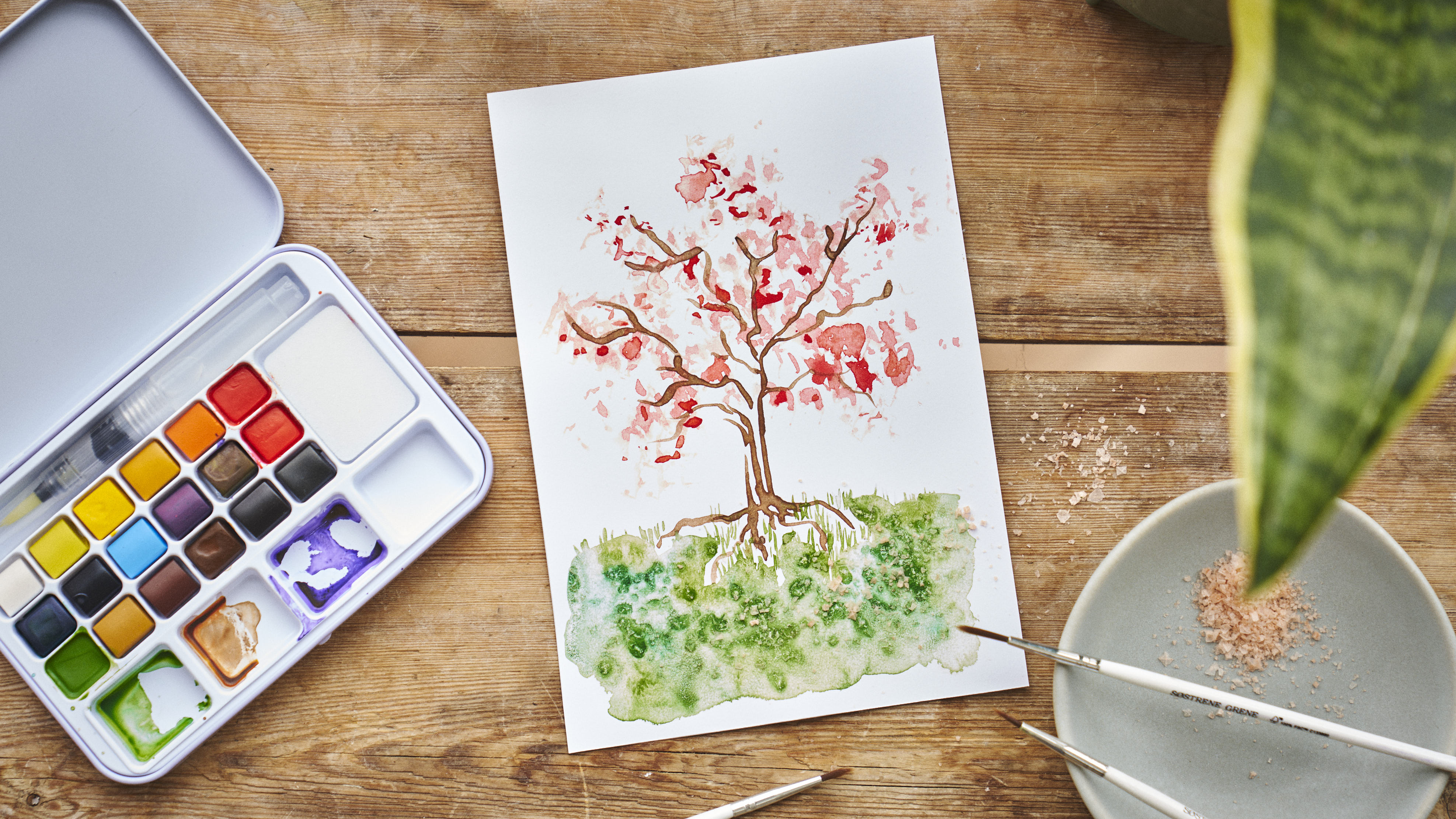 Einfachen Baum mit Aquarellfarben malen | DIY-Projekten | Søstrene Grene