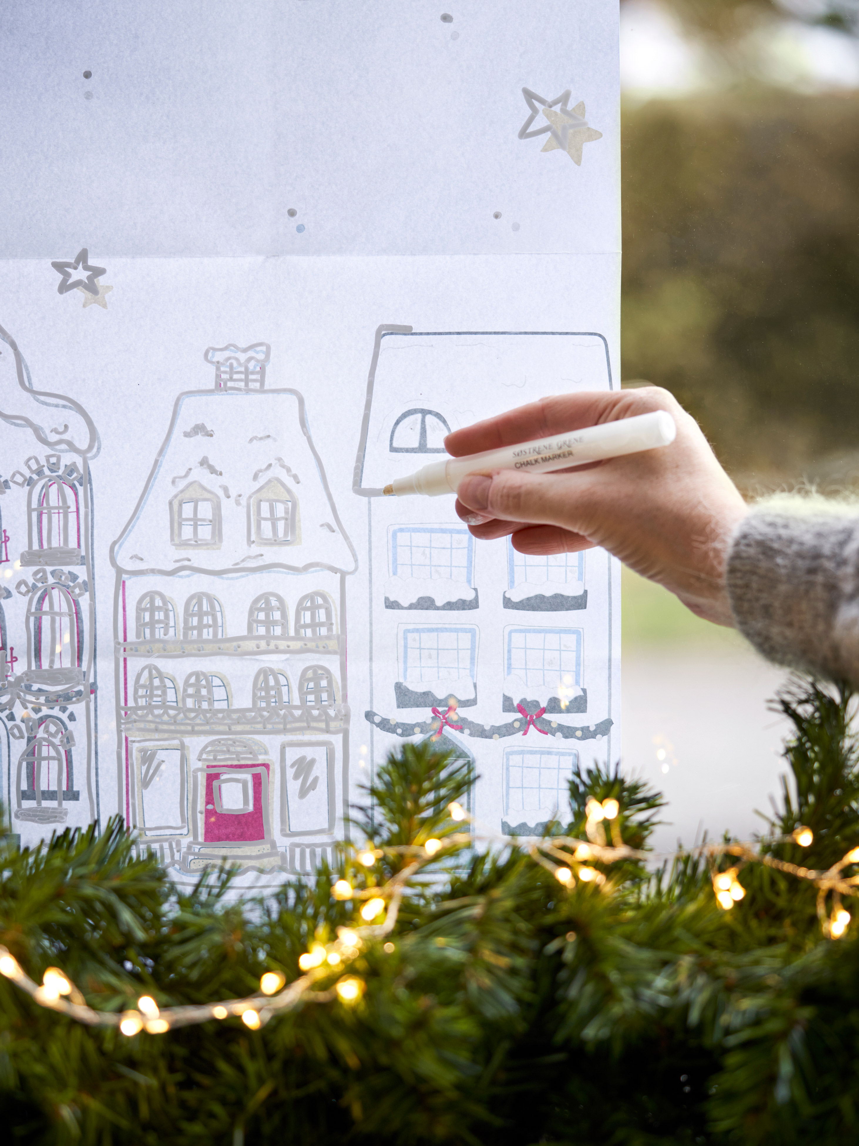 Vackra julteckningar på glas och speglar | Søstrene Grene